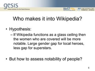 Measuring Gender Inequality in Wikipedia | PPT