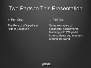 Wikipedia and Higher Education: Teaching with Wikipedia | PPT