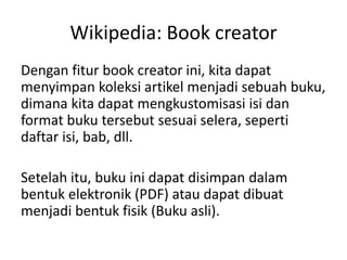 Wikipedia: book creator | PPT