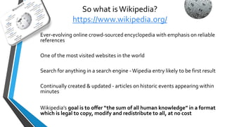 Wikipedia in the classroom | PPT