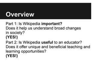 Wikipedia in the college classroom | PPT
