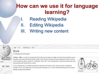 Wikipedia for Language Learning | PPT | Internet for Beginners | Internet