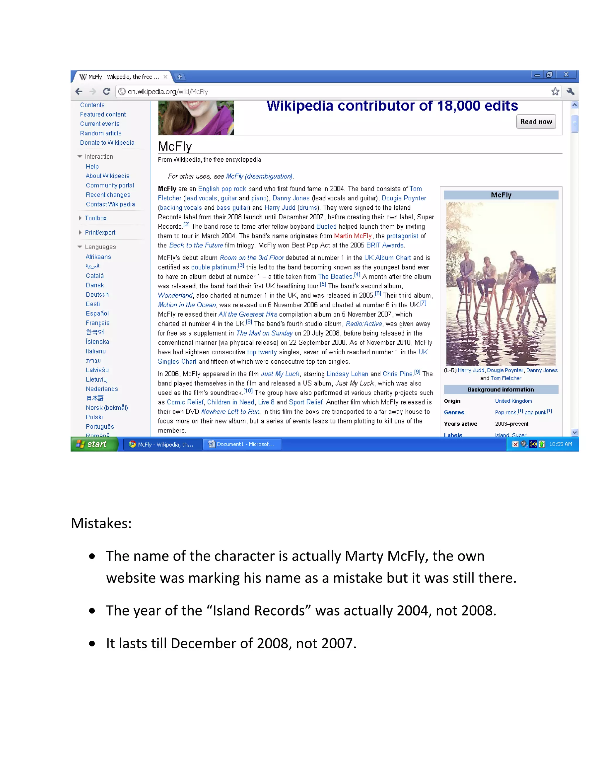 Wikipedia (mistakes) | DOC