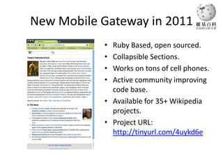 Wikipedia Mobile App with PhoneGap | PPTX | Web Design and HTML | Internet