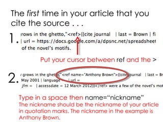 Wikipedia multiple quotes one source | PPT