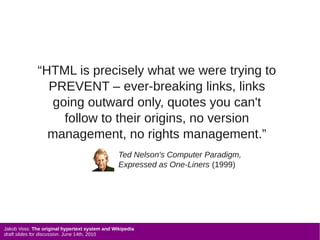 The original hypertext system and Wikipedia | PPT