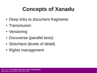 The original hypertext system and Wikipedia | PPT