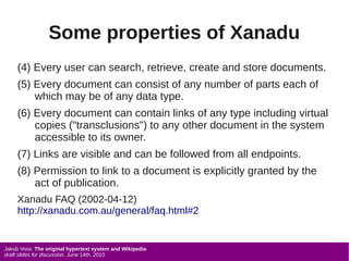 The original hypertext system and Wikipedia | PPT