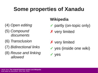 The original hypertext system and Wikipedia | PPT