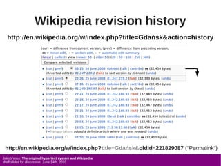 The original hypertext system and Wikipedia | PPT