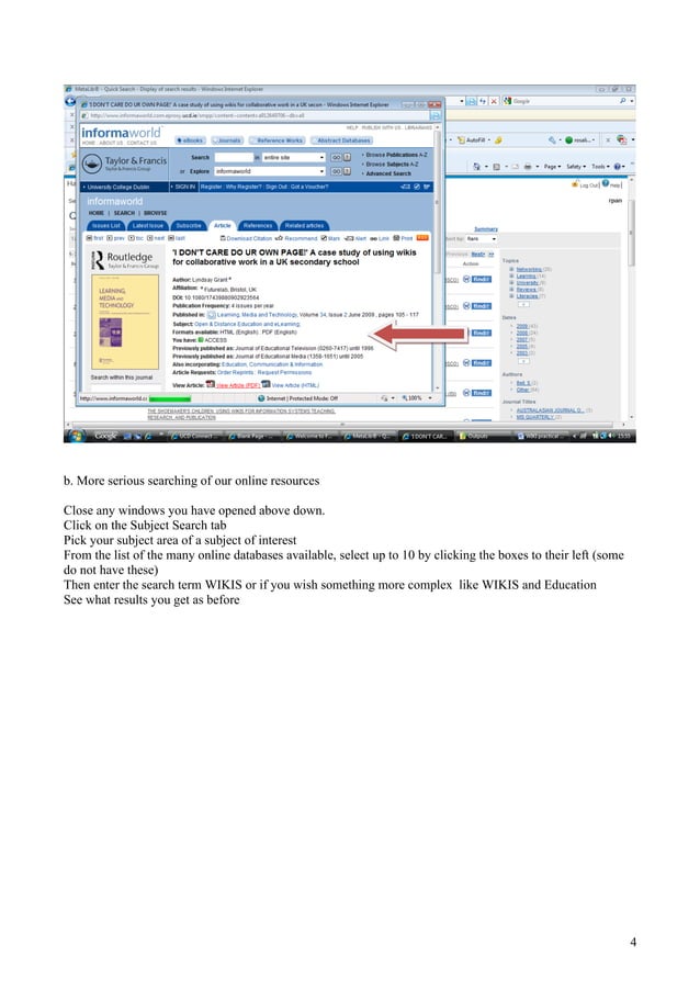 Wiki Practical Worksheet 2009 | PDF