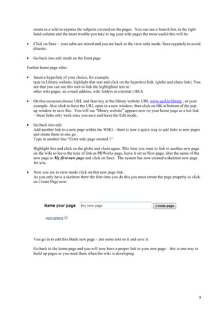 Wiki Practical Worksheet 2009 | PDF