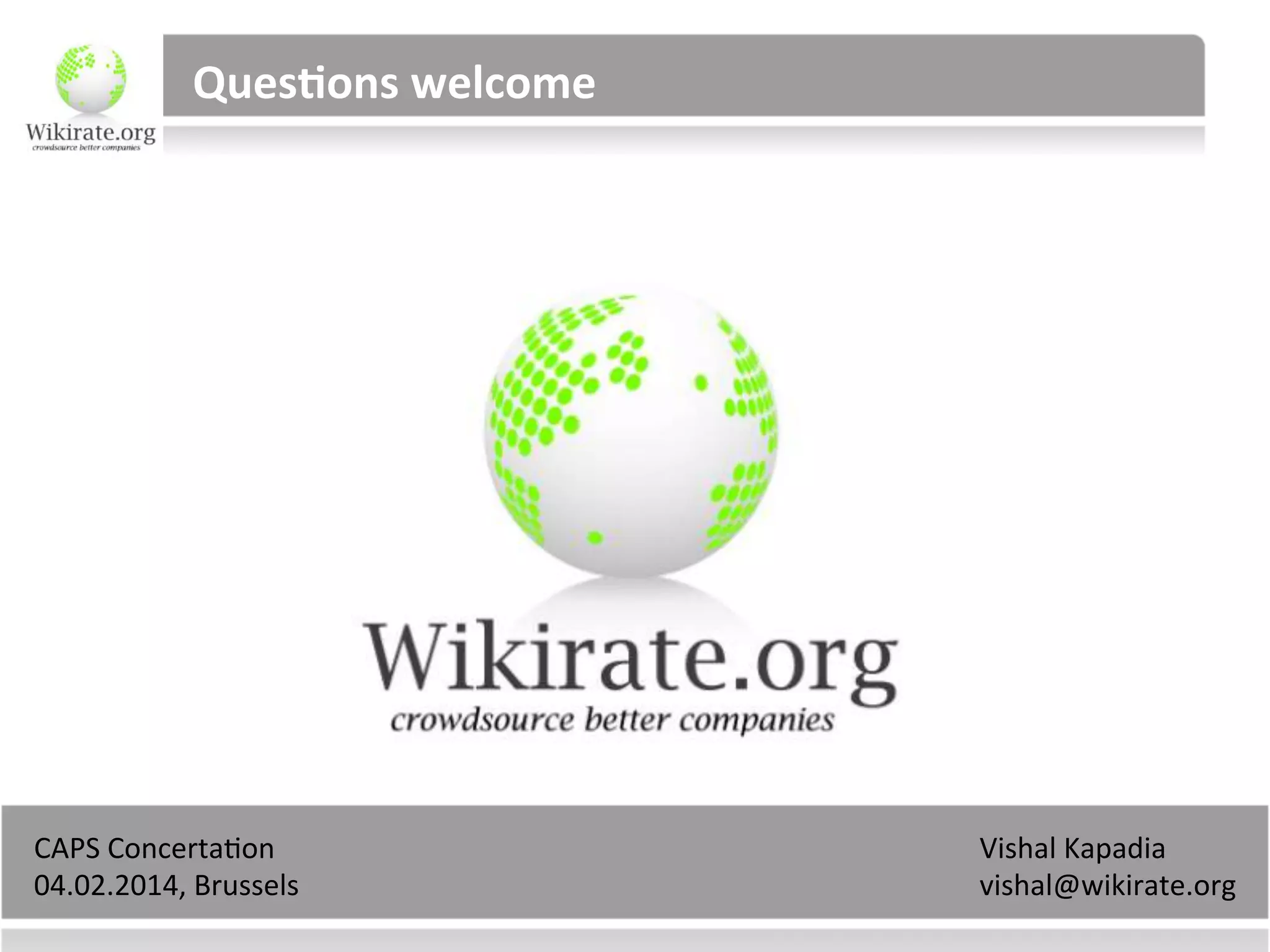 Wikirate caps concertation presentation | PDF