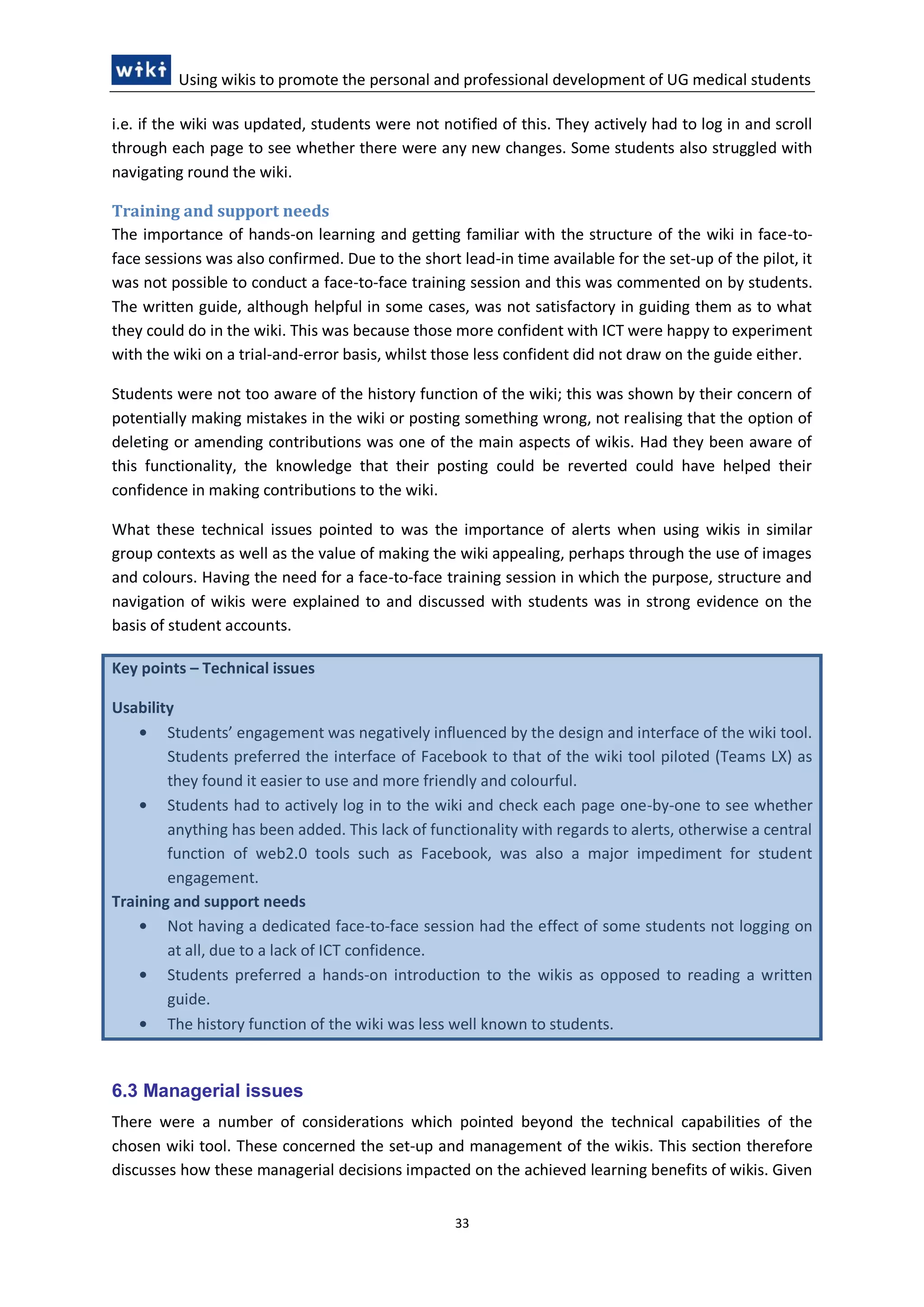 Using wikis to promote the personal and professional development of ...