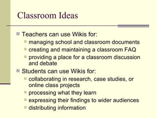 Using Wikis in Education | PPT | Internet | Computing