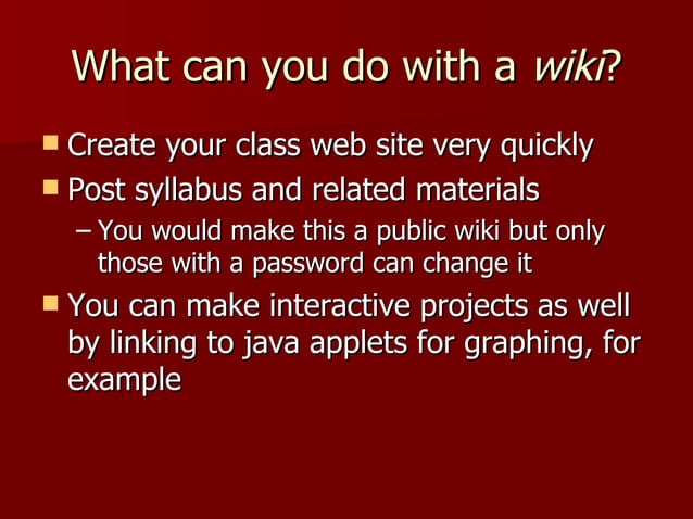 Wikis and online freebies | PPT