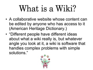 Wikis | PPT | Web Development | Internet
