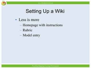 Designing and Implementing Wikis in the Blended Classroom | PPT