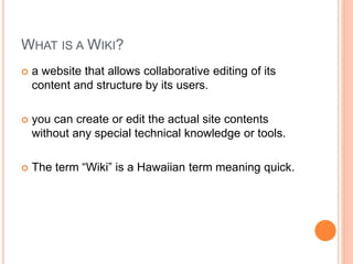 Wikis | PPTX | Technology & Computing