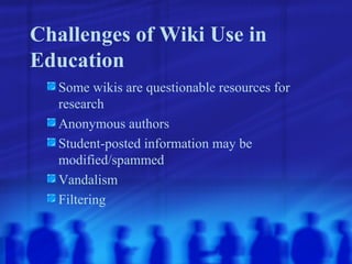 Wikis For Education | PPT