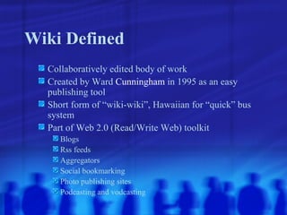 Wikis For Education | PPT