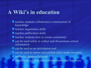 Wikis For Education | PPT