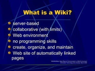 Wikis in 30 Minutes or Less | PPT