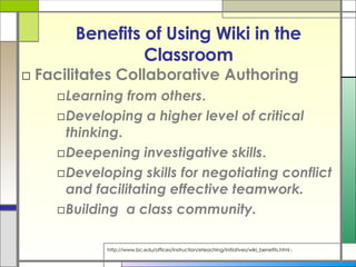 Wikis In The Classroom | PPT