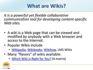 Wikis: More than Text and Context | PPT