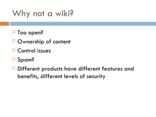 Wikis and blogs | PPT