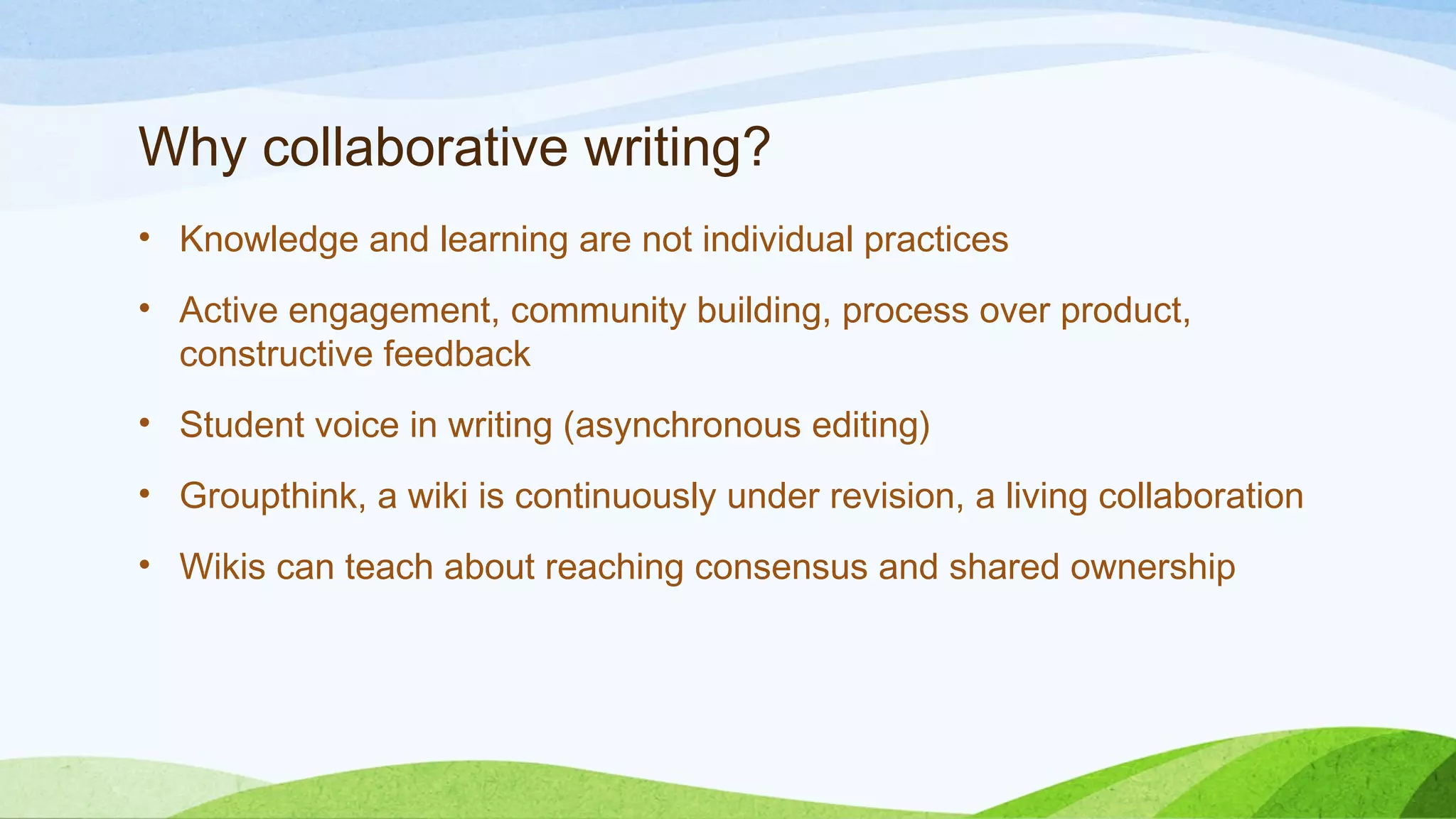 Wikis And Collaborative Writing In The Classroom Ppt Free Download