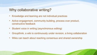 Wikis and collaborative writing in the classroom | PPT