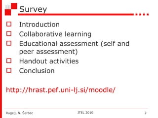 Peer Assessment of Collaborative Work Supported by Wikis and Google ...