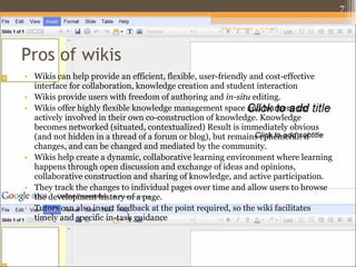 Wikis in education | PPT