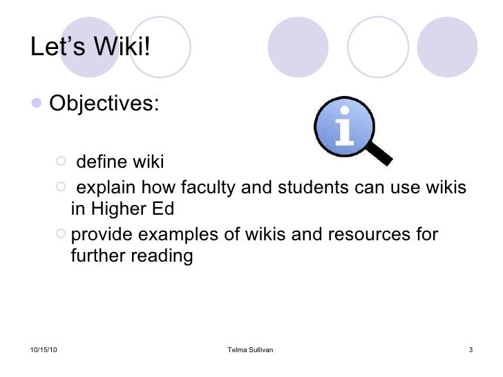Wikis in higher ed