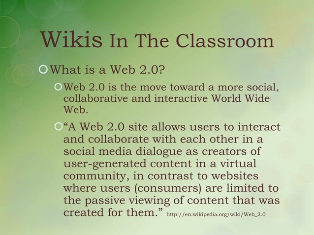 Wikis in the classroom | PPT