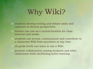 Wikis in the classroom | PPT