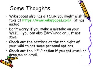 Wikispaces A Tutorial Ppt