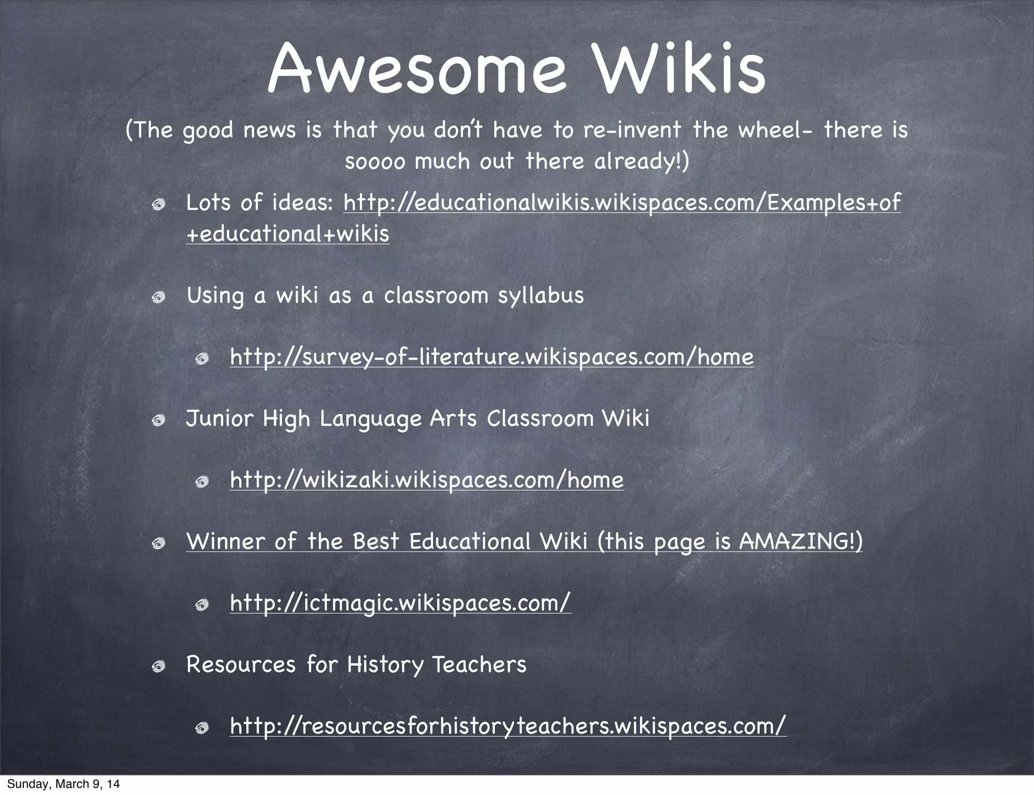 MRA Wikispaces Presentation | PPT