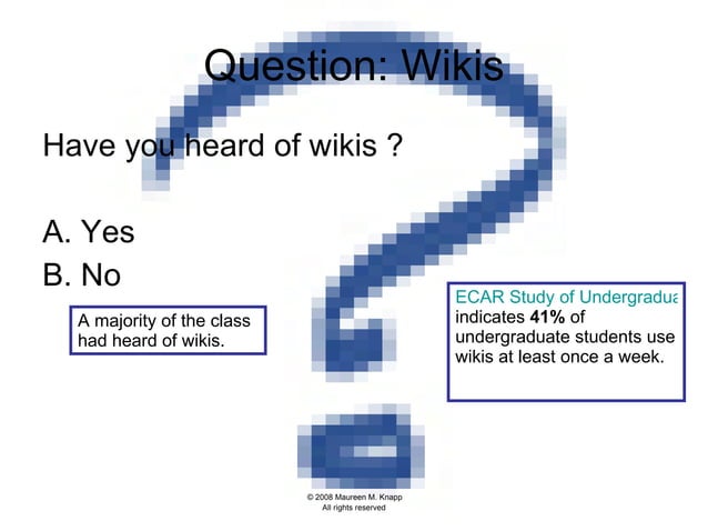 Using wikis in library liaison work: overview & trends | PPT
