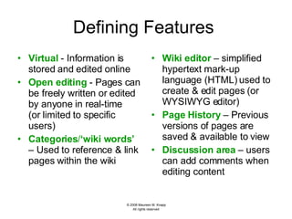 Using wikis in library liaison work: overview & trends | PPT