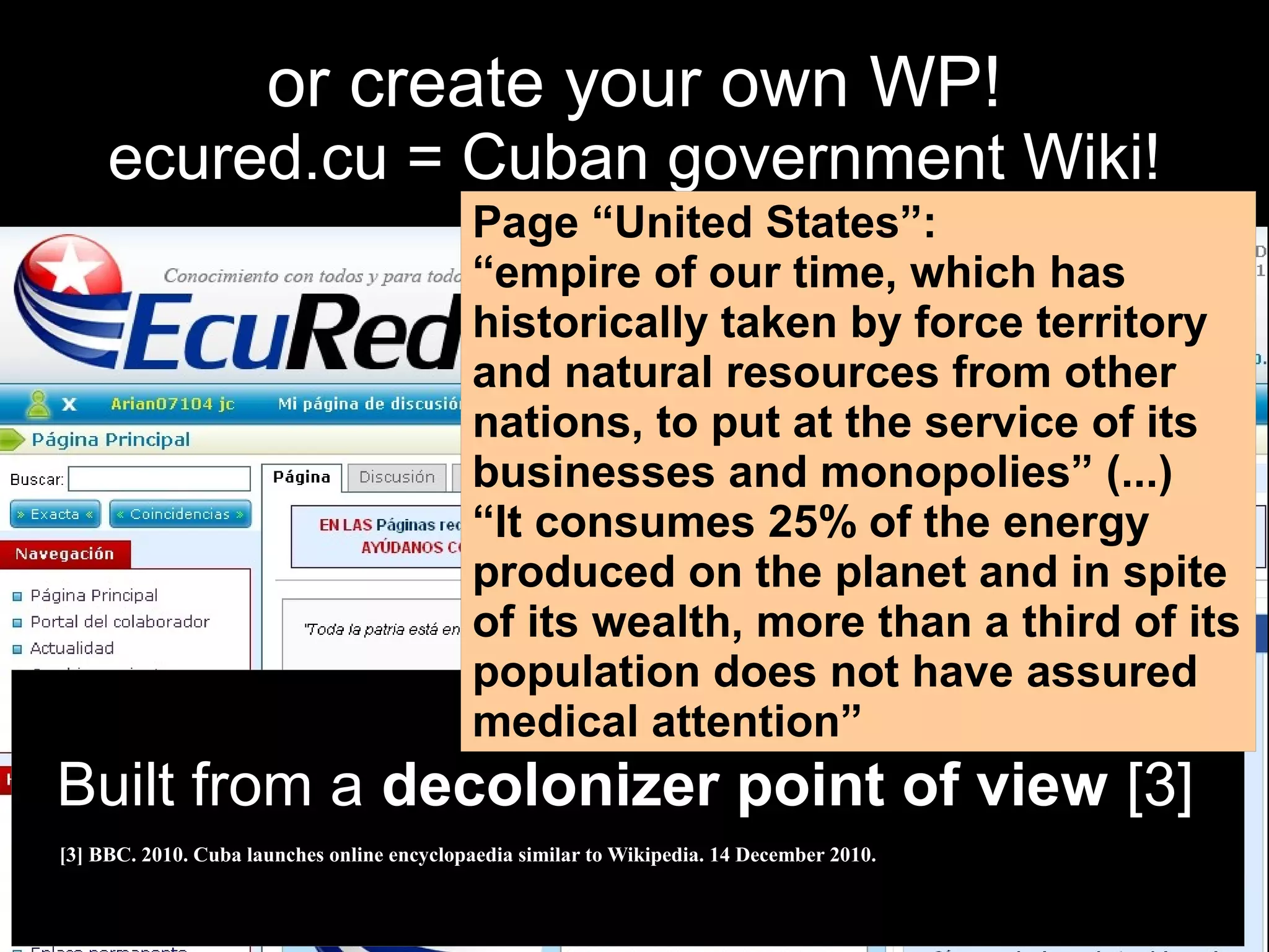 Manypedia: Comparing Language Points of View of Wikipedia Communities | PPT