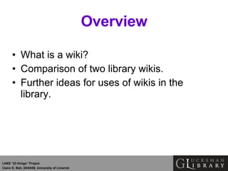 23 Things @ UL Wikis | PPT