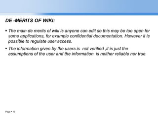 Wiki Technology By It Rocks | PPTX | Internet for Beginners | Internet