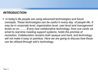 Wiki Technology By It Rocks | PPTX | Internet for Beginners | Internet