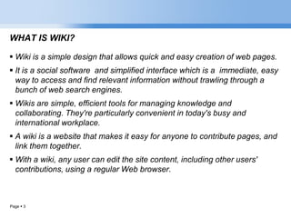 Wiki Technology By It Rocks | PPTX | Internet for Beginners | Internet