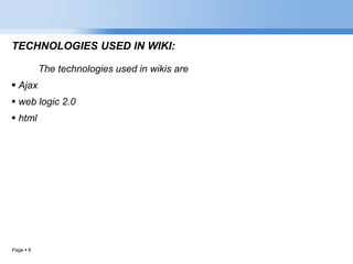 Wiki Technology By It Rocks | PPTX | Internet for Beginners | Internet