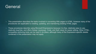 Wiki to HTML Conversion | PPT