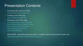 Wiki to HTML Conversion | PPT