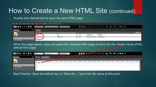 Wiki to HTML Conversion | PPT